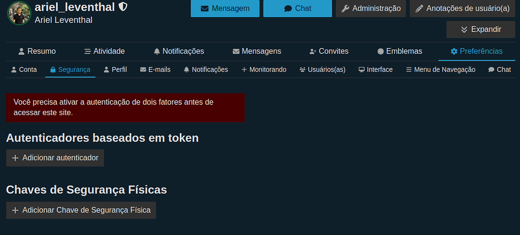 Autenticação de dois Fatores agora é necessaria no forum - Avisos ...